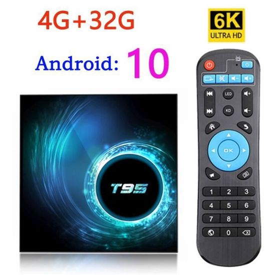 Boitier iptv T95 H616 Botier Smart TV Android 100 4 go 32 go Allwinner ...