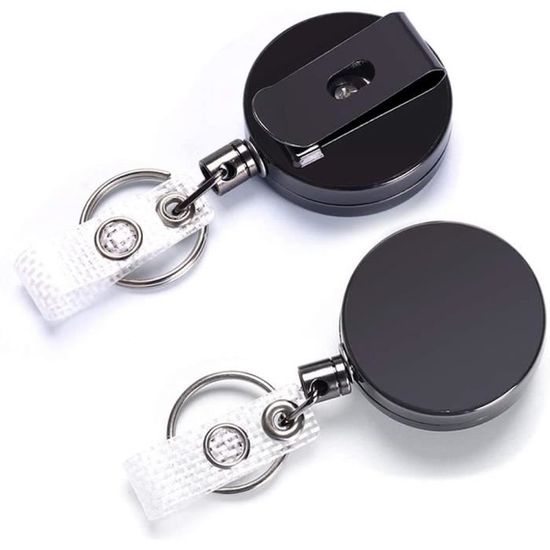 AYADA 2 Pcs Rétractable Porte-clés, Porte Badge Clef Retractable ...