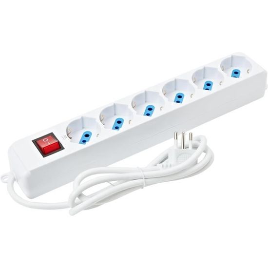 Multiprise 6 Places, multiprise électrique avec 6 Prises Italiennes 10 ...