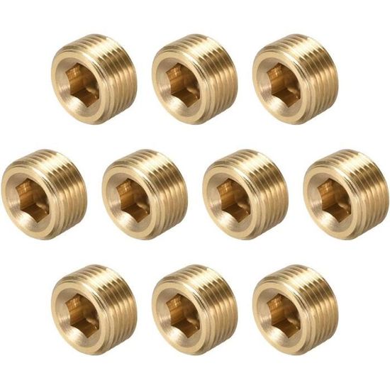 Laiton Tuyau Raccord Hexagonal Fraisé Bouchon G3-8 Mâle Douille Embout Tuyaux Fraisés Tubes ...