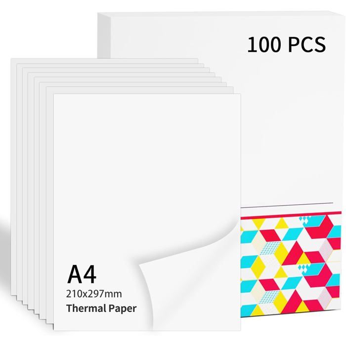 Papier thermique A4 - JOZSI - Lot de 100 Feuilles A4, Compatible ...