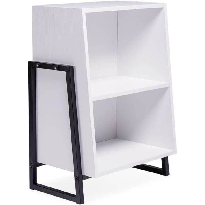 Table De Chevet Double Couche En Bois Avec Étagères Avant Ouvertes Et ...