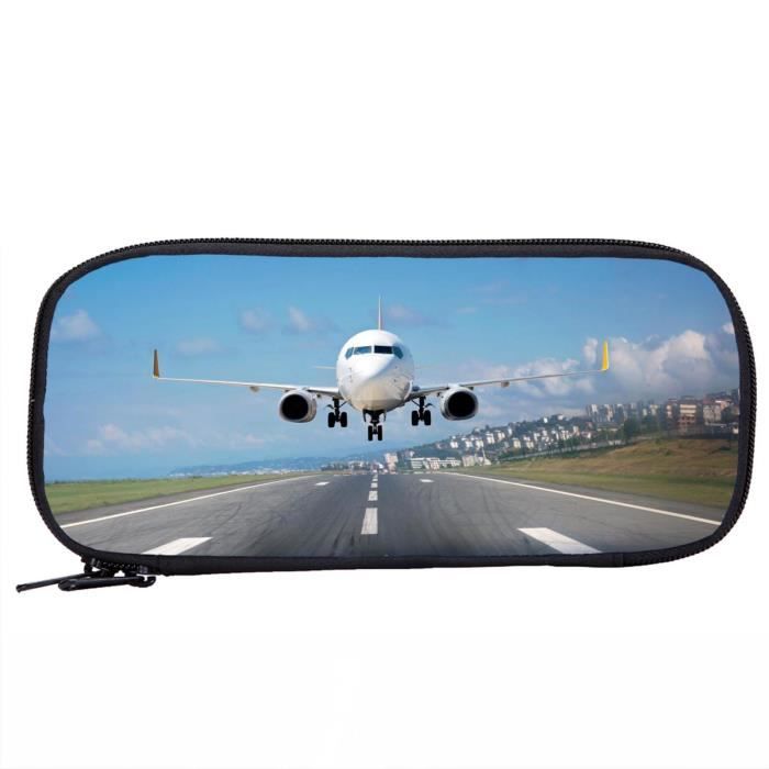 Trousse A Crayons Scolaire - Motif Avion, Durable Double Zipper Crayon ...