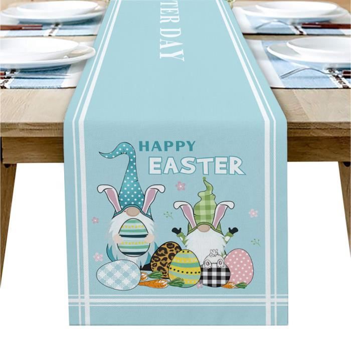 Chemin de Table,Chemin de Table joyeux pâques, lapin et œuf, décor de ...