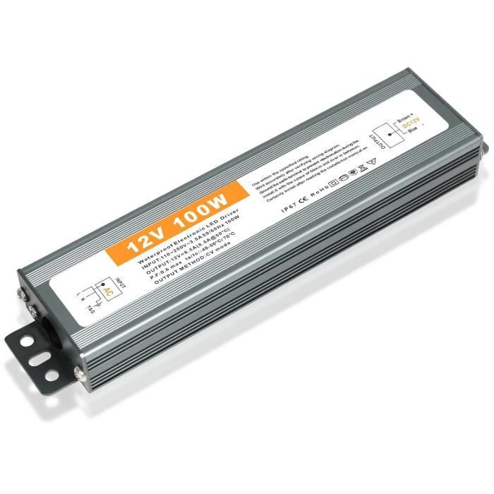 Transformateur Led 12V 100W, Led Driver Alimentation 12V 100W 230V À 24V 8.5A, Pas De Bruit-Pas ...