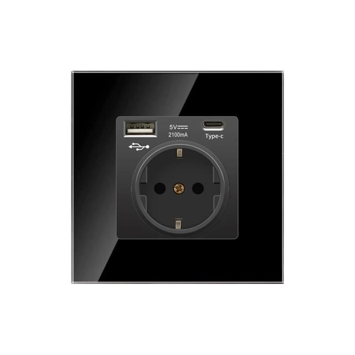 Prise Usb 16 A En Verre Avec Charge Rapide Usb, 1 Compartiment, Prise ...