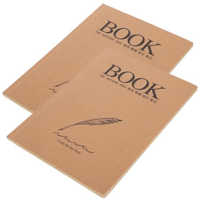 DEX Tbest Carnet de croquis en papier kraft Pas facilement Fluff Art ...