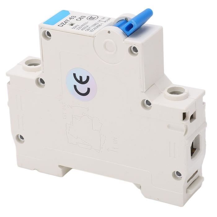 EJ.life Petit disjoncteur Disjoncteur miniature 1P Isolateur de courant Rail DIN 4500A Pouvoir ...