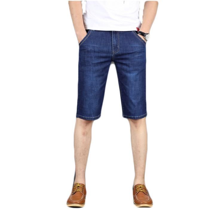 Pantacourt Homme en jean classique skinny stretch Type Mince Casual ...