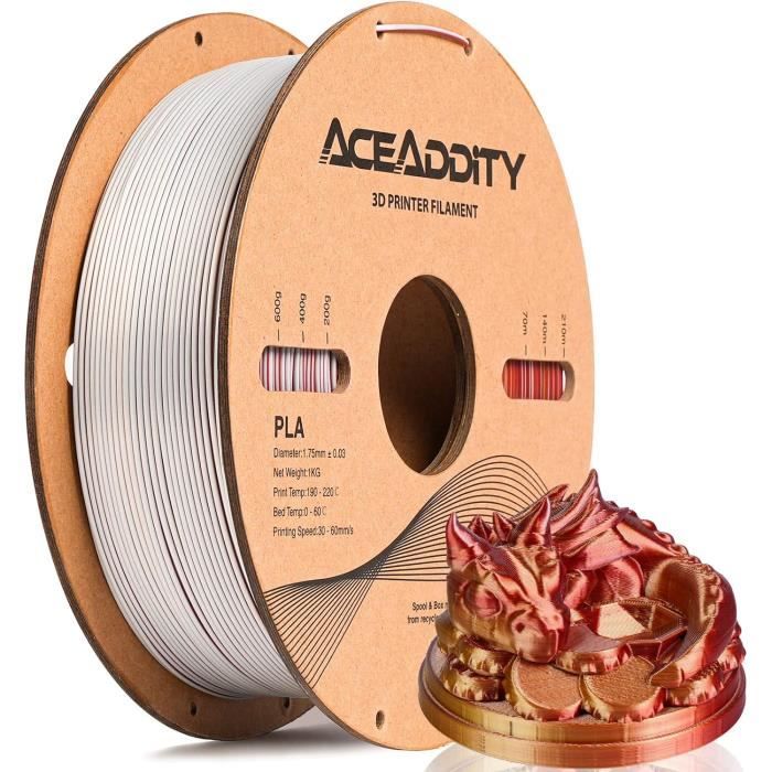 Aceaddity Silk Magic PLA Filament pour imprimante 3D, multicolore tri ...