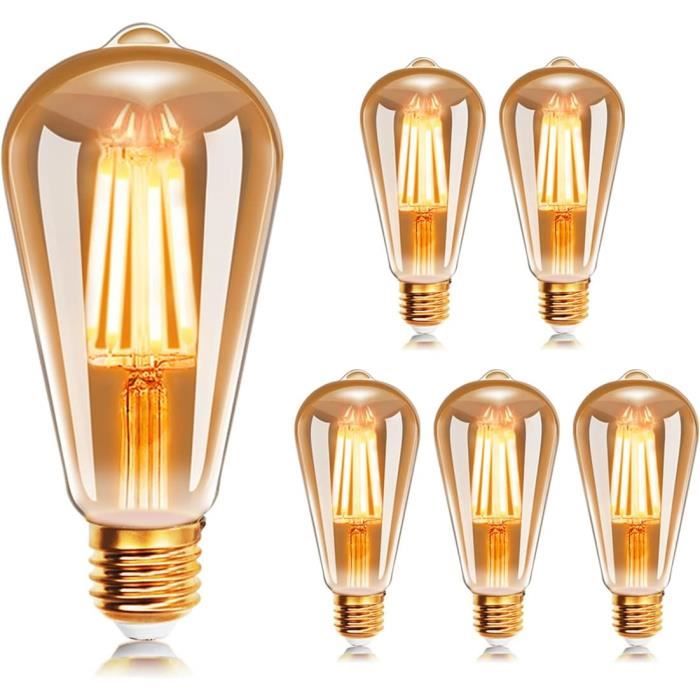 Ampoule À Filament Led E27 St64 4W 2200K Blanc Chaud, Rétro Edison Ampoules Vintage Antique ...