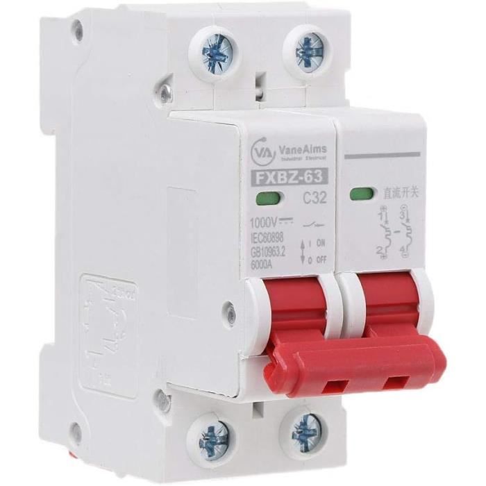 2P Dc 1000V Mini Disjoncteur Solaire 10A - 16A - 32A - 50A - 63A Dc Disjoncteur Photovoltaïque ...