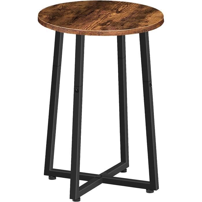 Table D'Appoint Ronde, Table Basse Ronde Avec Cadre En Métal Robuste En ...