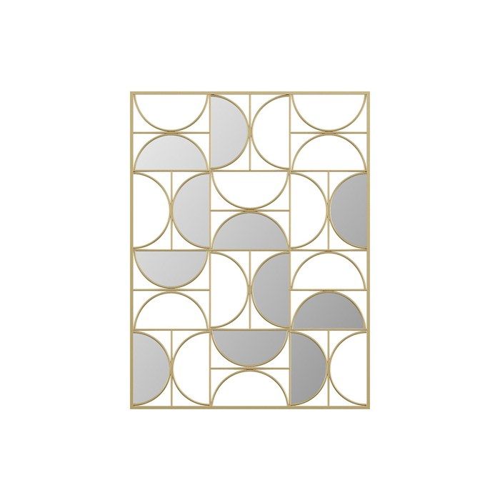 Miroir art déco déstructuré en métal - L.77 x H. 102 cm - Doré - TAYAN ...