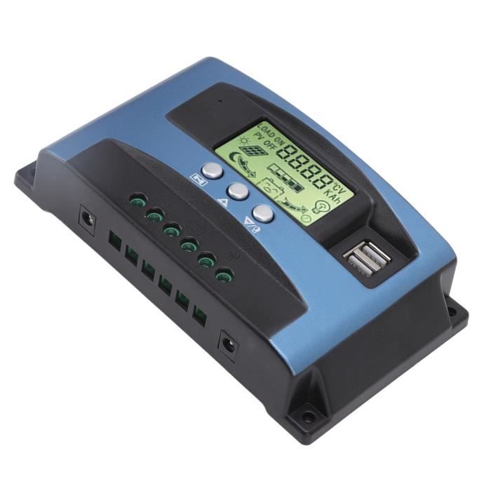 Contrôleur de charge solaire MPPT 12V 24V Double écran LCD USB Algorithme de suivi multiple ...