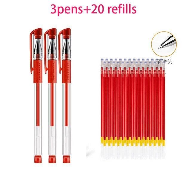 STYLO,23pcs red set A-0.5mm Bullet Tip--Recharges de stylo Gel 0.5mm, 6 ...