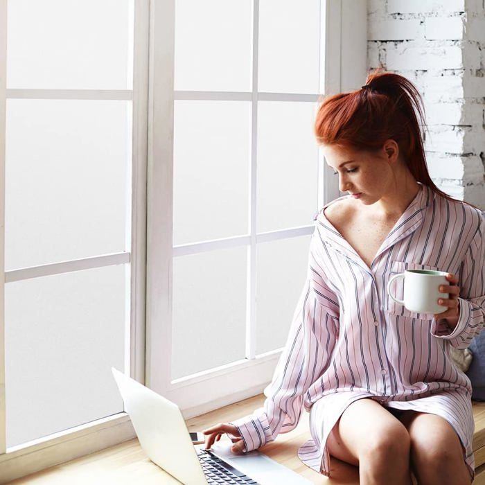 Film Fenetre Intimité Givré Film Opacité Vitre Deco Maison Stickers Electrostatique pour Fenetre ...