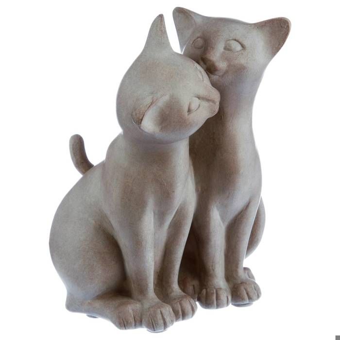 Statue 2 chats Cali H.16,8cm résine - Atmosphera createur d'interieur ...