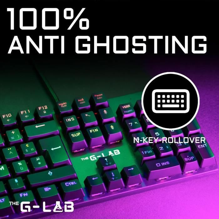 Clavier Gamer - The G-Lab - KEYZ CARBON E - Mécanique (Switch Bleu ...