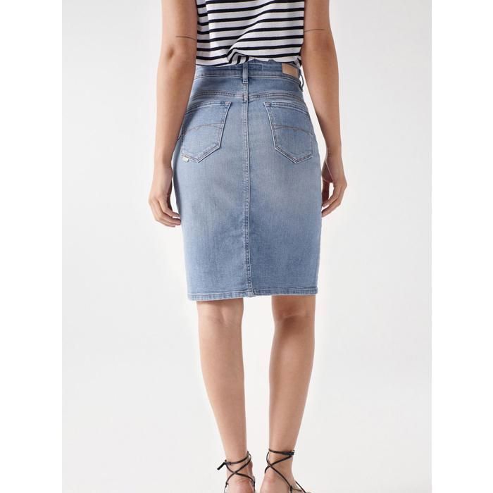 Jupe Skirt faith medium lig - Salsa Bleu - Cdiscount Prêt-à-Porter