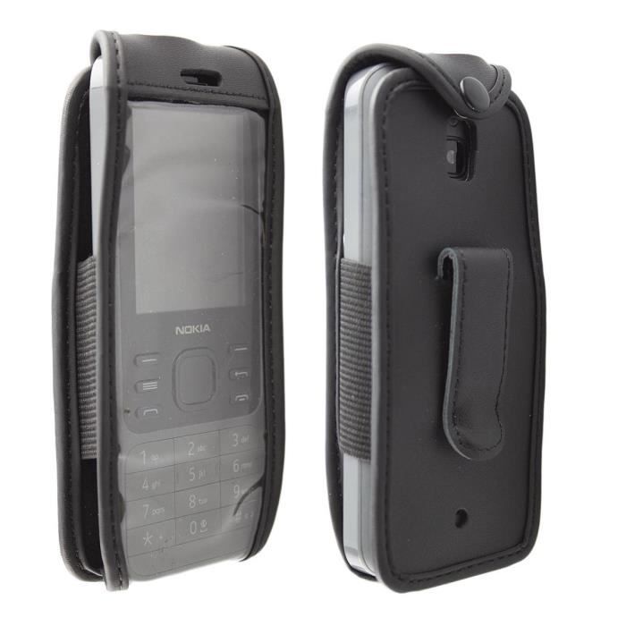 Housse de protection en cuir noir avec clip ceinture pour Nokia 8000 4G ...