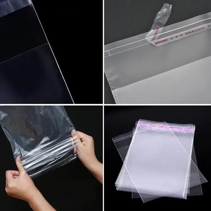 Lot de 200 sachets cellophane transparents autocollants ...