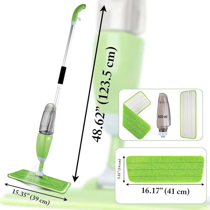 Mop Mop with Sprayer - 360° Rotating Mop for Cleaning Wood Floors, Tile ...