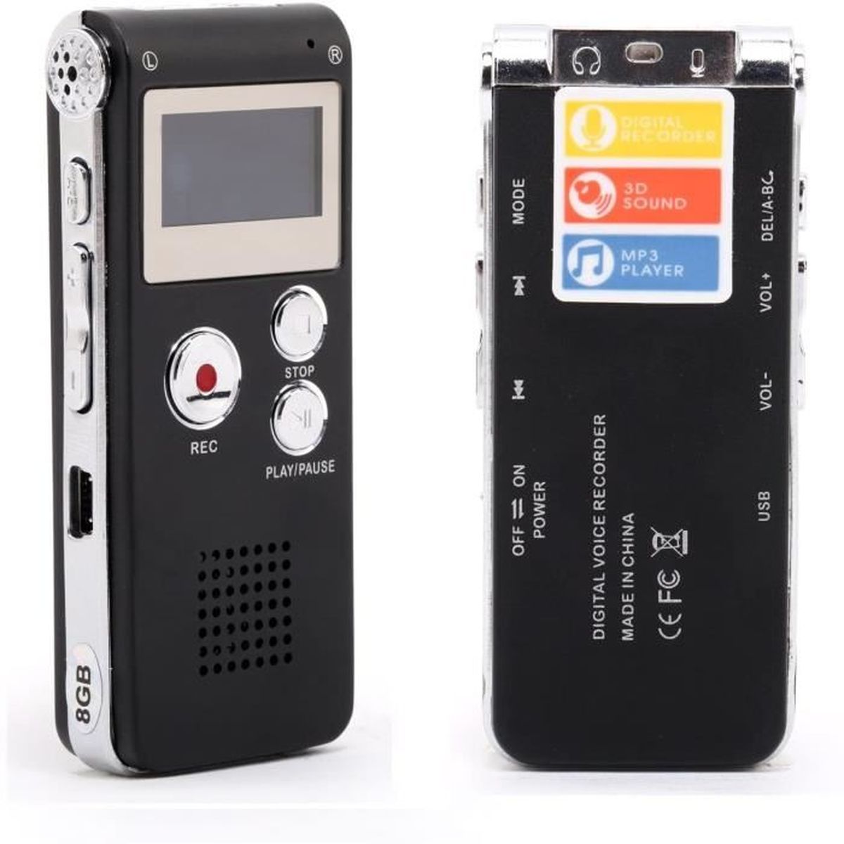 Dictaphone enregistreur Vocal Numérique pour Conférence, Cours 8 go ...