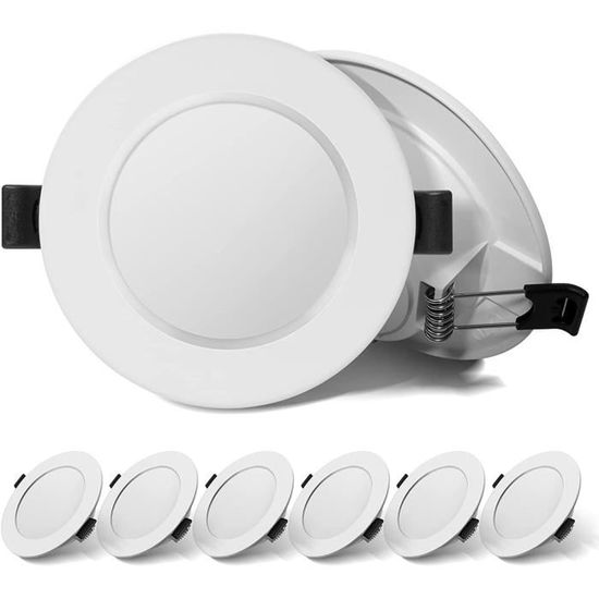 Spots LED encastrables 230V plats Spots LED 6W encastrables IP44 500lm spots encastrables blanc ...