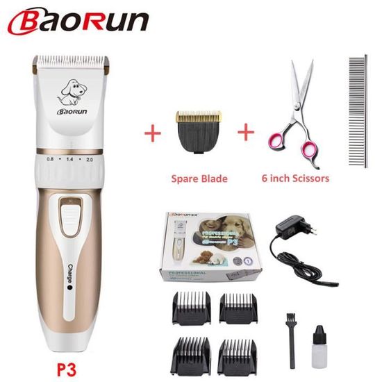 Tondeuse cheveux,Baorun — Tondeuse P2 professionnelle à tête ajustable pour chien, kit machine ...