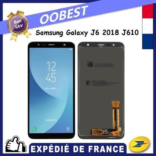 ECRAN POUR SAMSUNG GALAXY J6 PLUS 2018 J610 NOIR COMPLET VITRE TACTILE ...