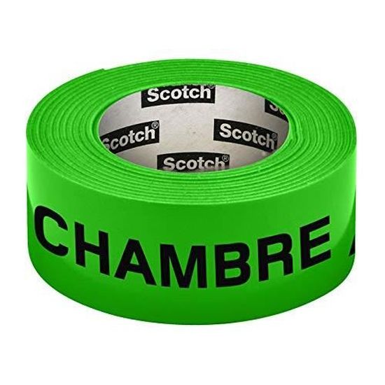 Scotch Ruban adhésif fluo préimprimé fluo Chambre 30mm x 50m Vert ...