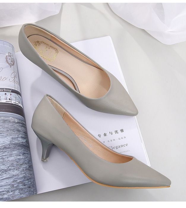 Chaussures de bureau en cuir à talons hauts pour femmes,escarpins de ...