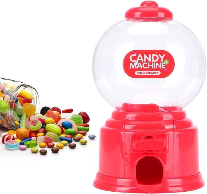 Gumball Machine, Candy Machine Dispenser Coin Bank Mini Money Deposit ...