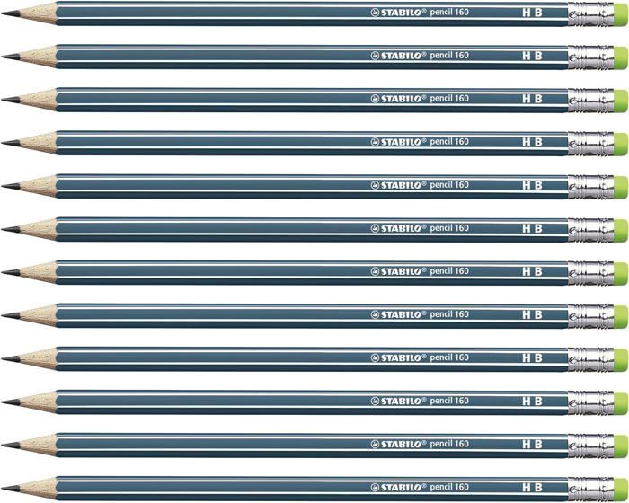 Crayon graphite HB - pencil 160 - Lot de 12 crayons graphite HB avec ...