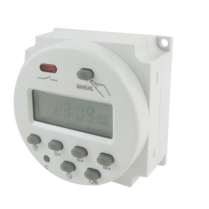 Programmateur interrupteur relais avec minuterie et cran numrique LCD - DC 12 V 16 A ...