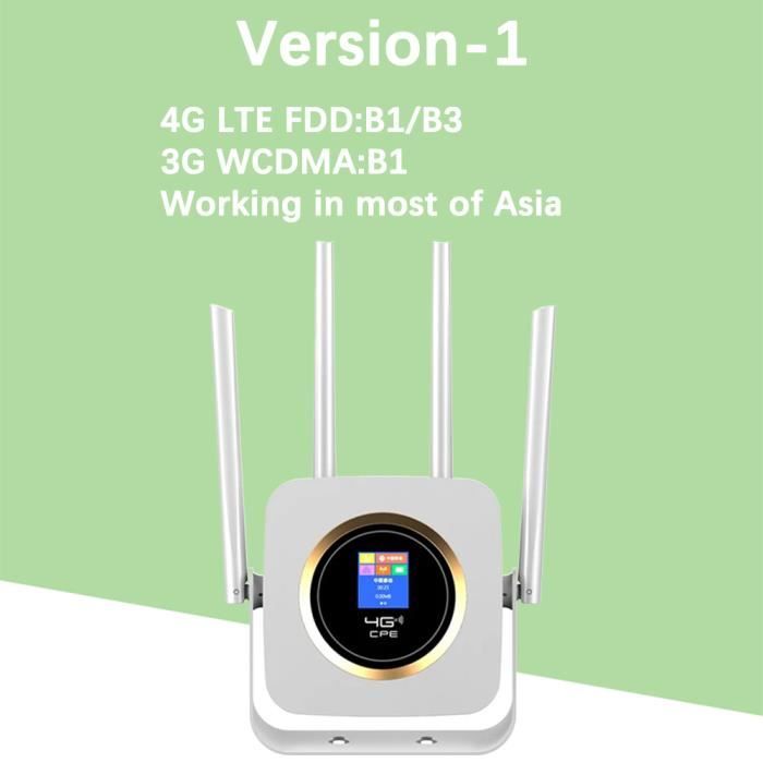 Ver-1 - Routeur Wi-Fi CPE sans fil, 4G, 3000mAh, 150Mbps, CAT4, port RJ45, emplacement pour ...