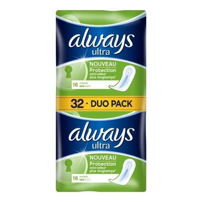 ALWAYS Ultra Serviette hygiénique Normal Duo x32 - Cdiscount Au quotidien