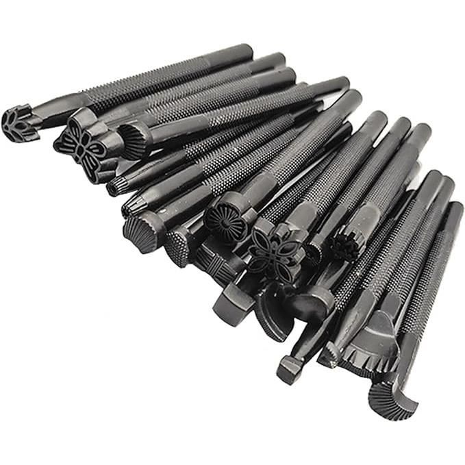 Outils d'estampage pour travail du cuir - AMOUNE - 2opcs - Noir ...
