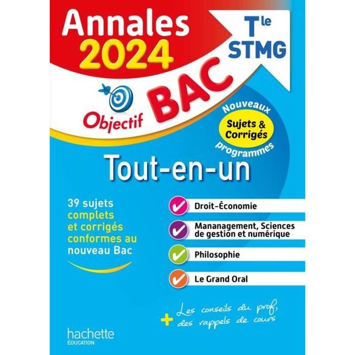 Annales Objectif BAC 2024 - Bac Tle STMG Tout-en-un - Cdiscount Librairie