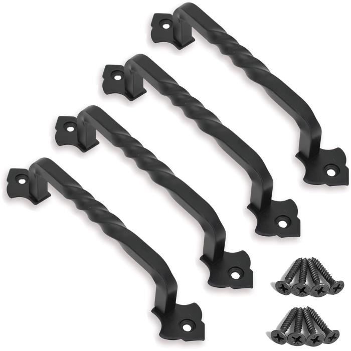 Ouvin Lot De 4 Poignées De Porte De Grange En Bois Pour Porte De Jardin ...