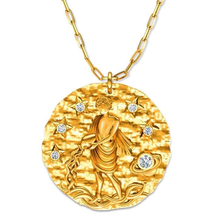 Lillymarie Femme Chaîne Argent Doré Argent Sterling 925 Pendentif ...