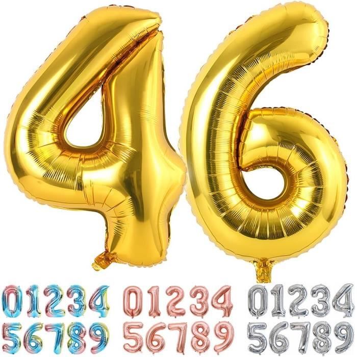 Foil Ballons Chiffre 46-64 Or, Grands Doré Ballon Numéro 0 1 2 3 4 5 7 ...