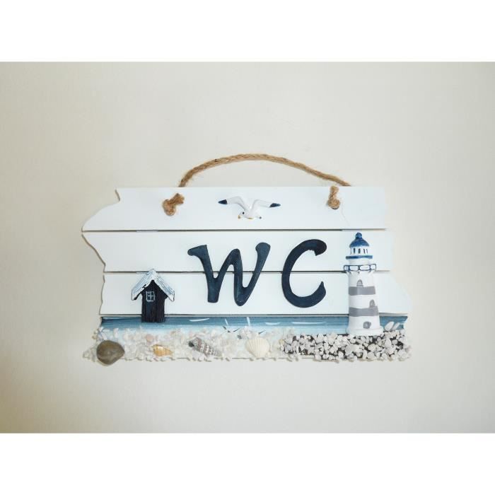 Plaque de porte WC décor mer bois - 24 cm - Cdiscount Maison
