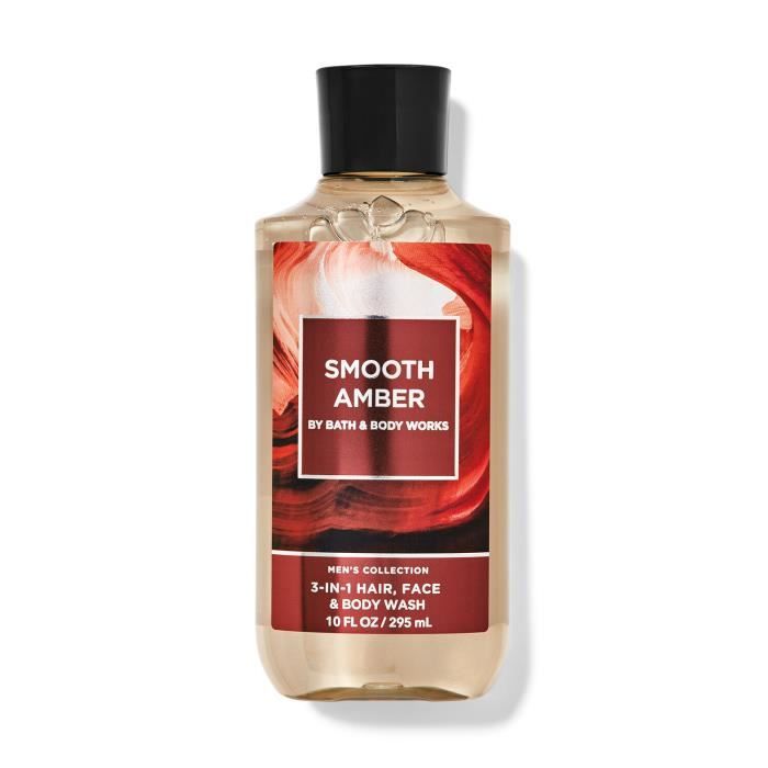 Bath & Body Works Smooth Amber 3-en-1 Cheveux, Visage & Gel Nettoyant ...