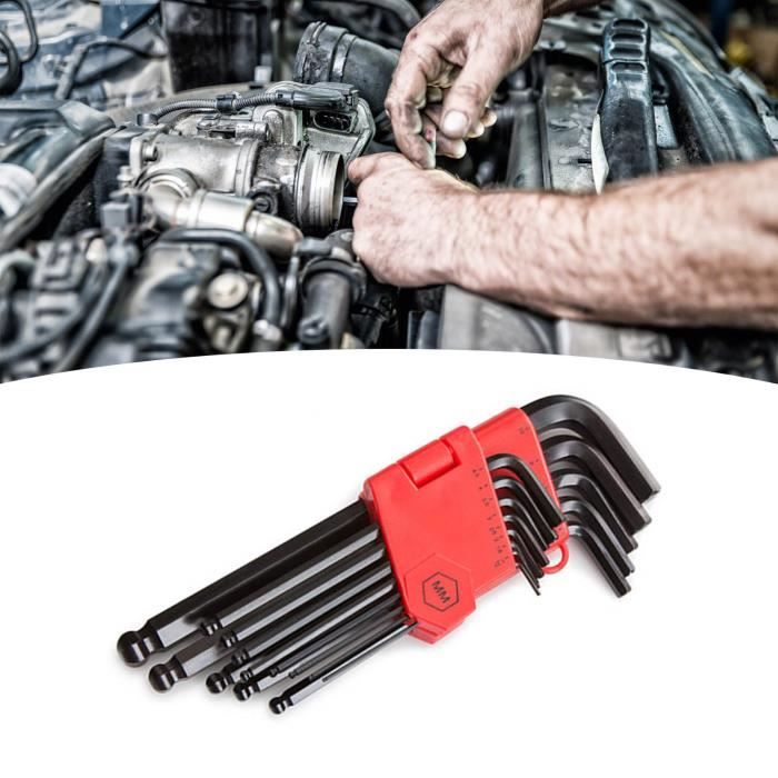 Jeu de clés hexagonales - DIOCHE - 13 pièces - 40Cr noir - Moyen longue ...