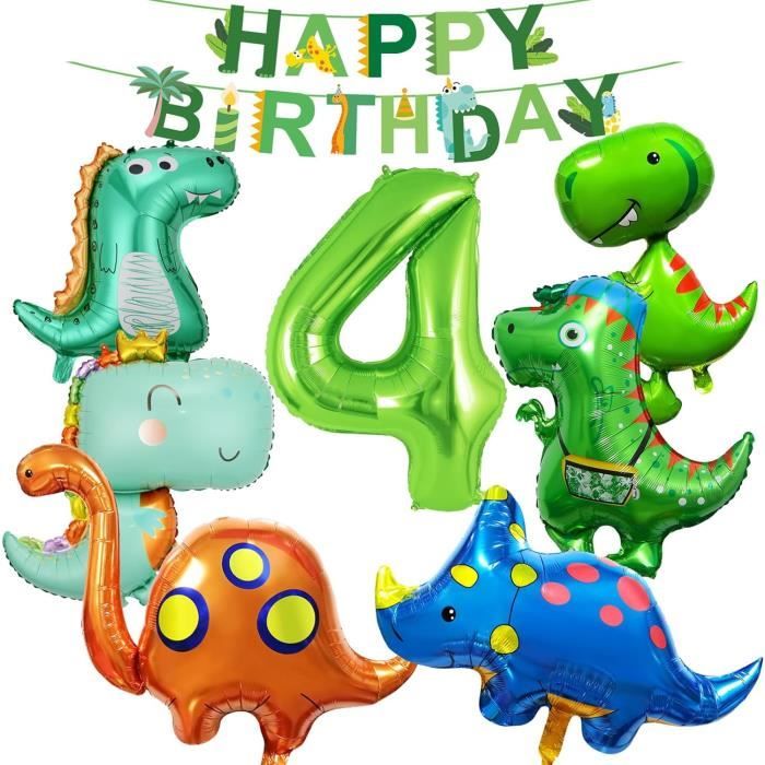 12 Pièces Decoration Anniversaire Dinosaure Ballon Dinausore En ...