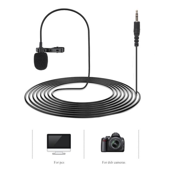 ESTINK Microphone à pince Mini micro portable à condensateur à pince à ...