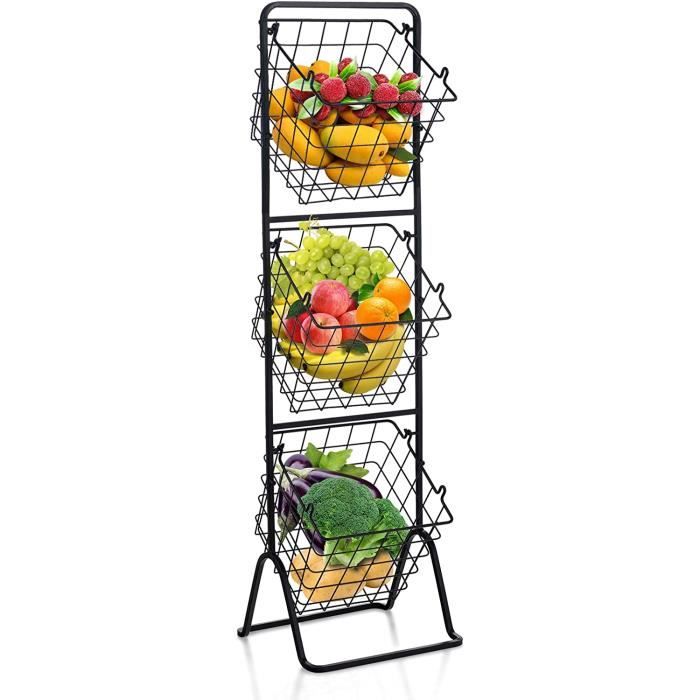 GOPLUS Support de Panier de Légumes&Fruits, 30L*27.5W*106.5Hcm,Étagère ...