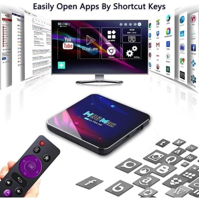 Box TV Android - Smart TV Box - 4K Ultra HD H265 - Lecteur Multimédia ...